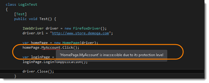 Encapsulate Selenium Page Objects In Selenium C